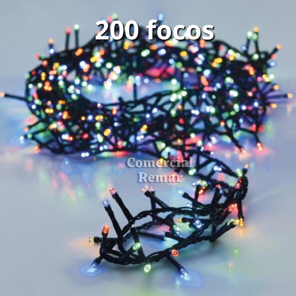 Luces de Navidad Lineales 200 Focos Cable Verde Musicales – Comercial REMAR